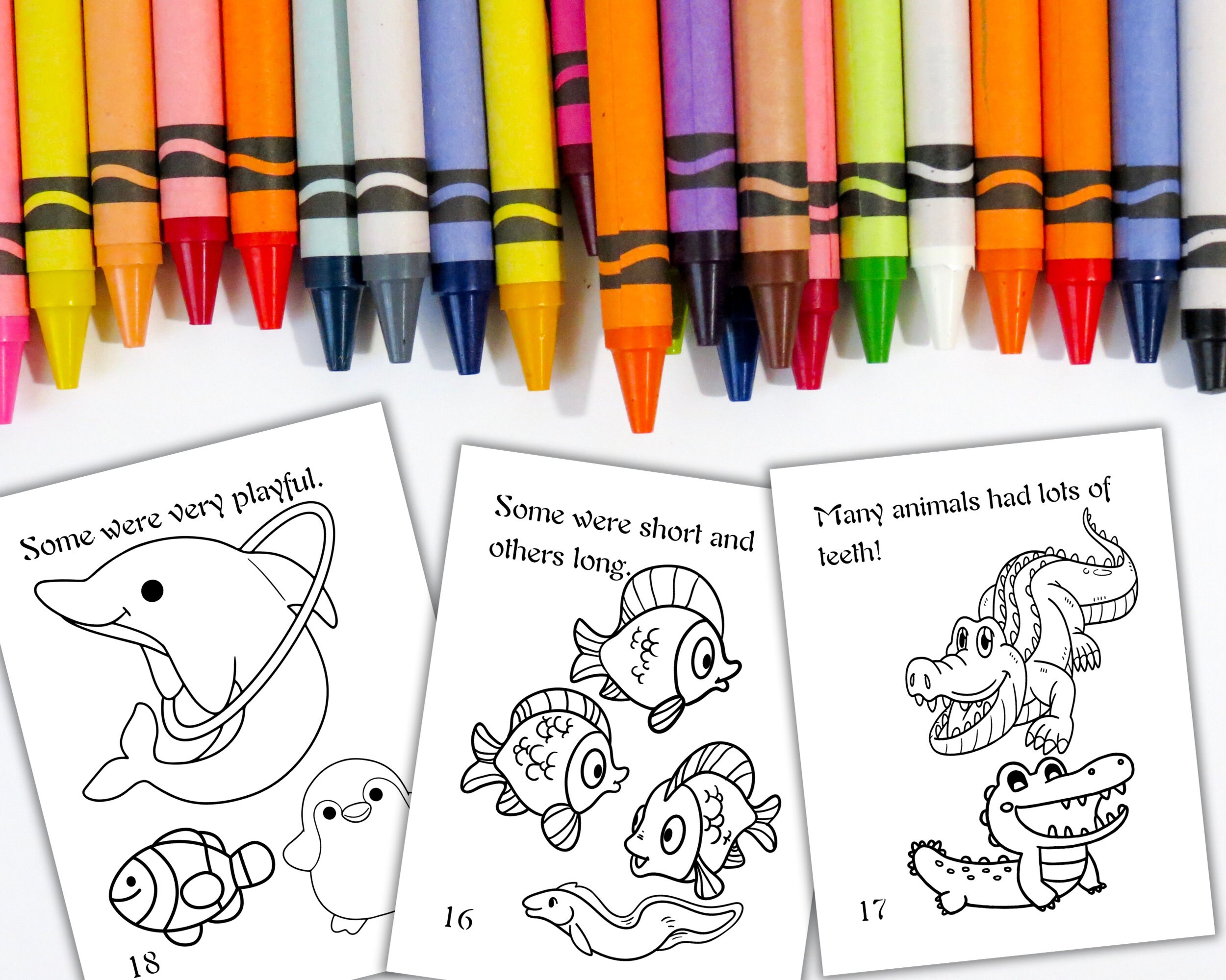 Cute Sea Animals Coloring Pages for Kids Preschool Ocean - Etsy
