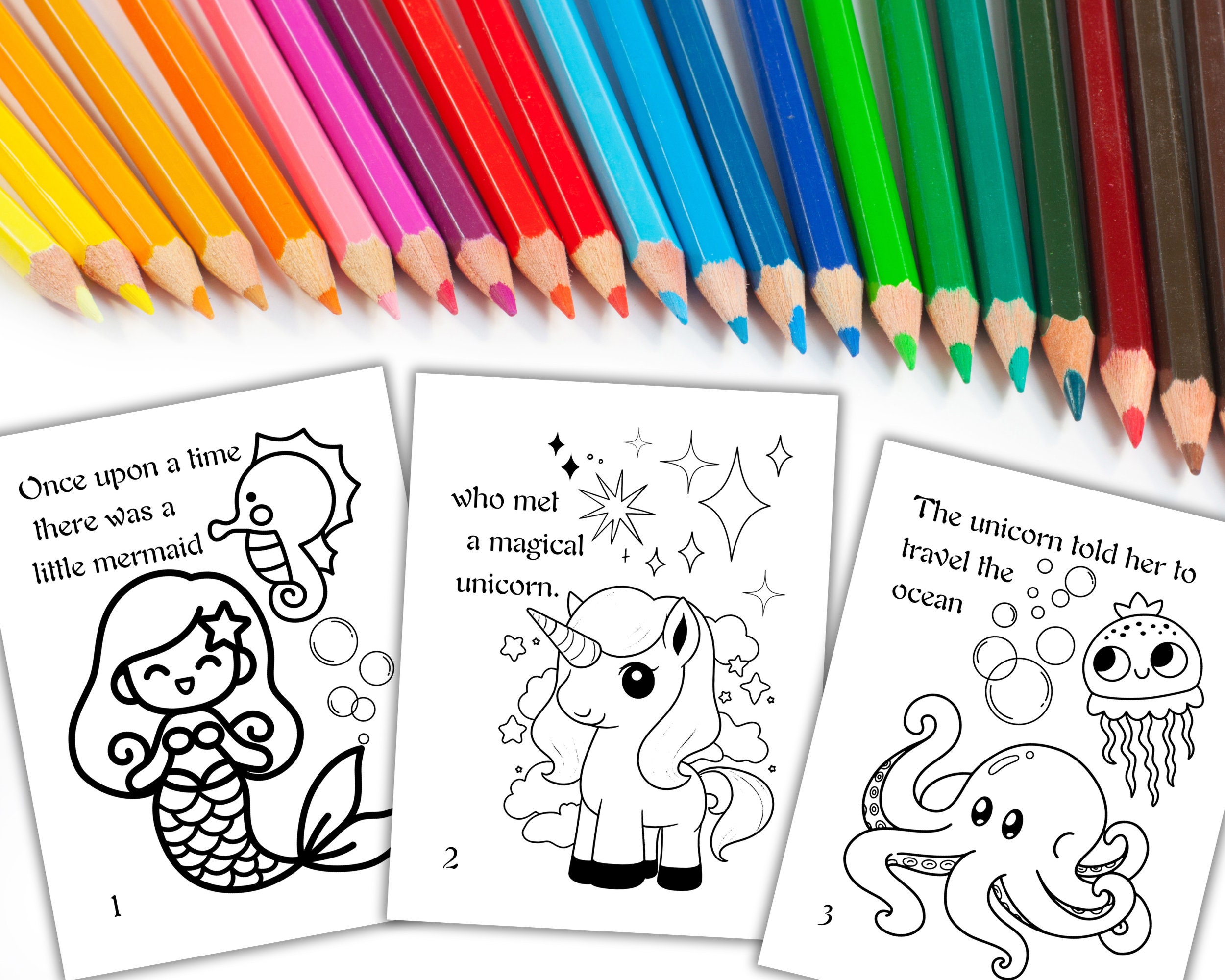 Cute Sea Animals Coloring Pages for Kids Preschool Ocean - Etsy