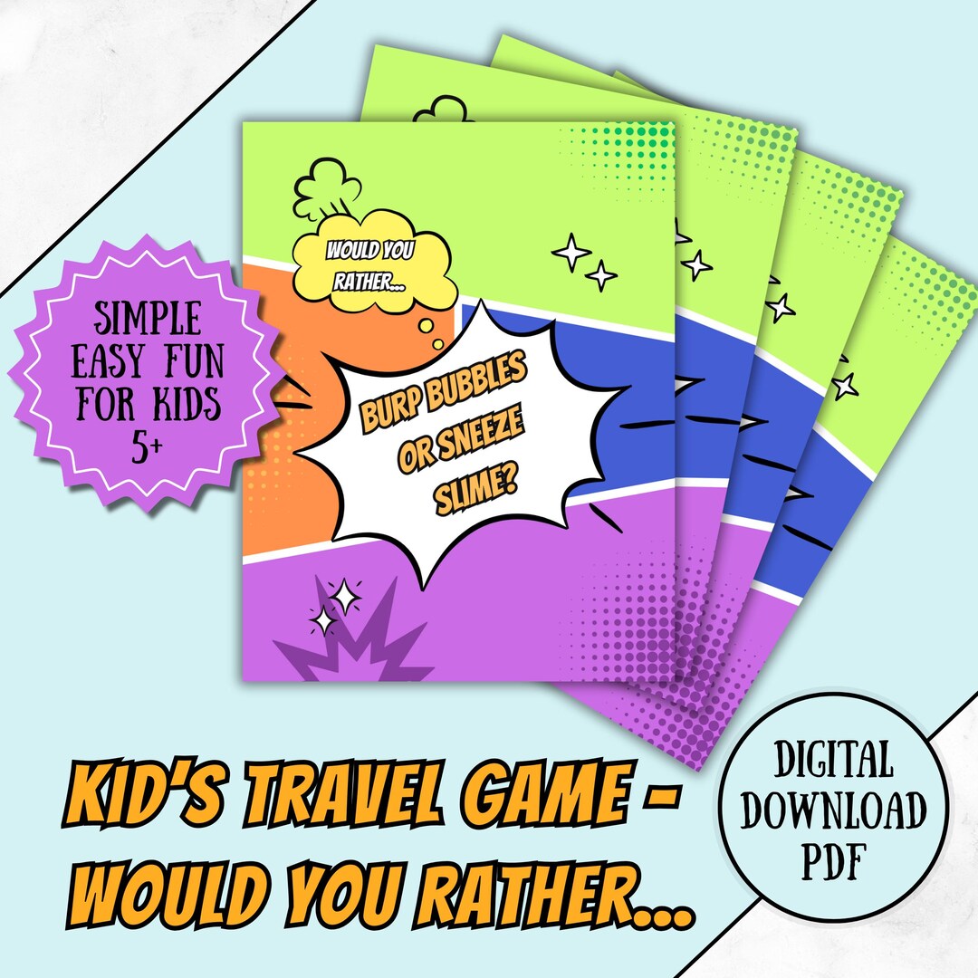 Would You Rather Game Cards: Fun Family Game Night (instant Download ...