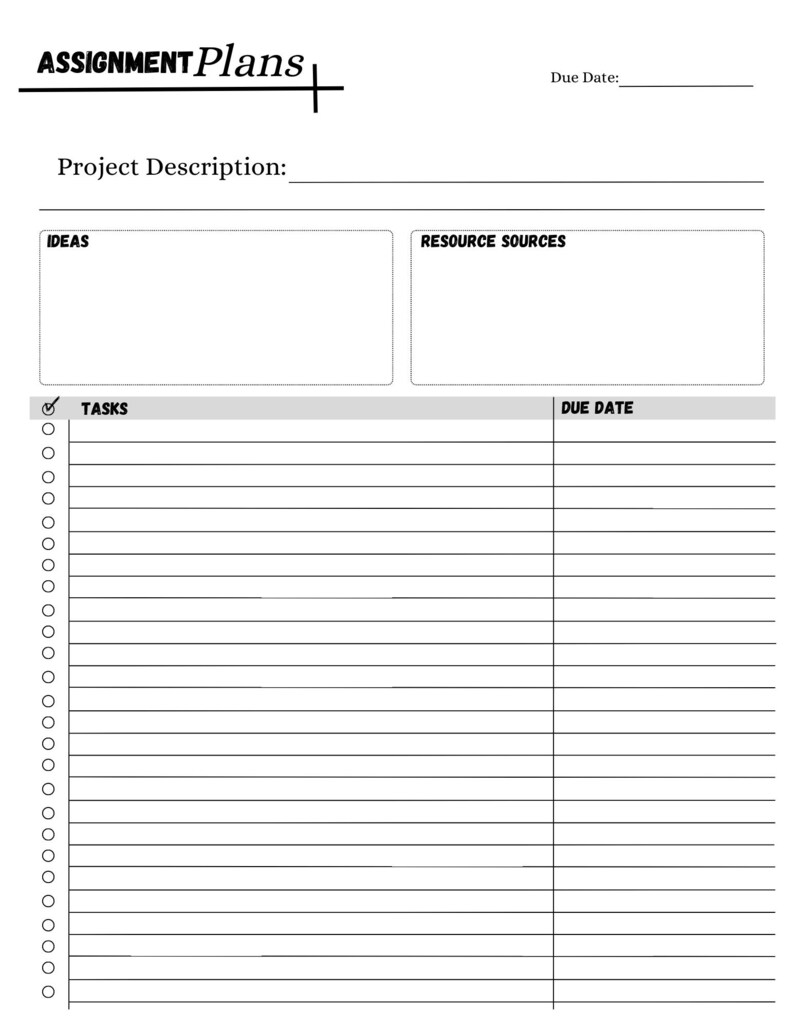 Printable Student Organization and Planning System, School Project ...
