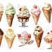 Ice Cream Clipart, Ice Cream Cone Treats Clip Art, PNG Files, Instant ...