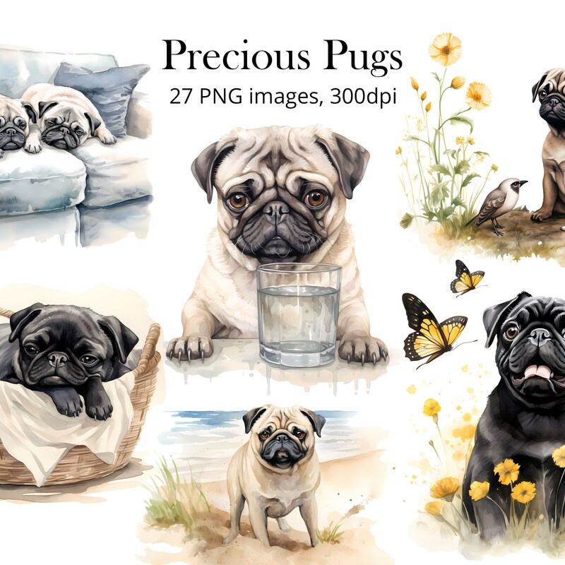 Pug Sticker Pack - Etsy