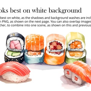 Sushi Clipart, Watercolor Clip Art, Instant PNG Downloads for ...