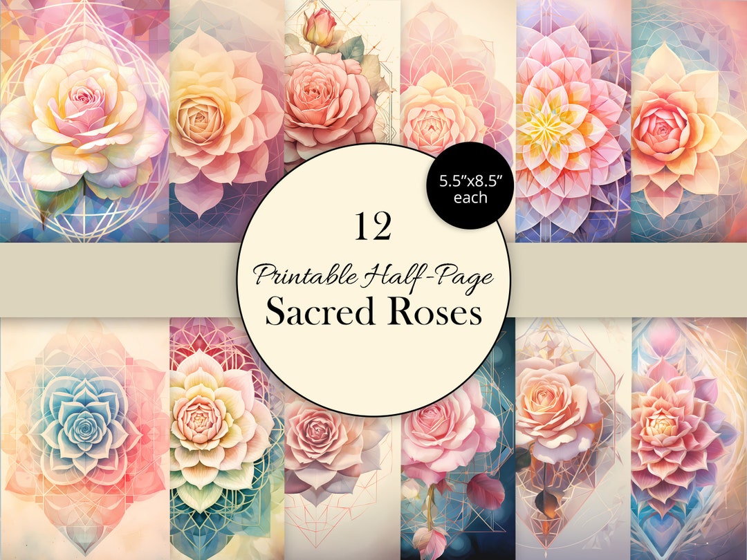 Sacred Geometry Rose Printables – Ethereal Pastel Journal Art - Etsy