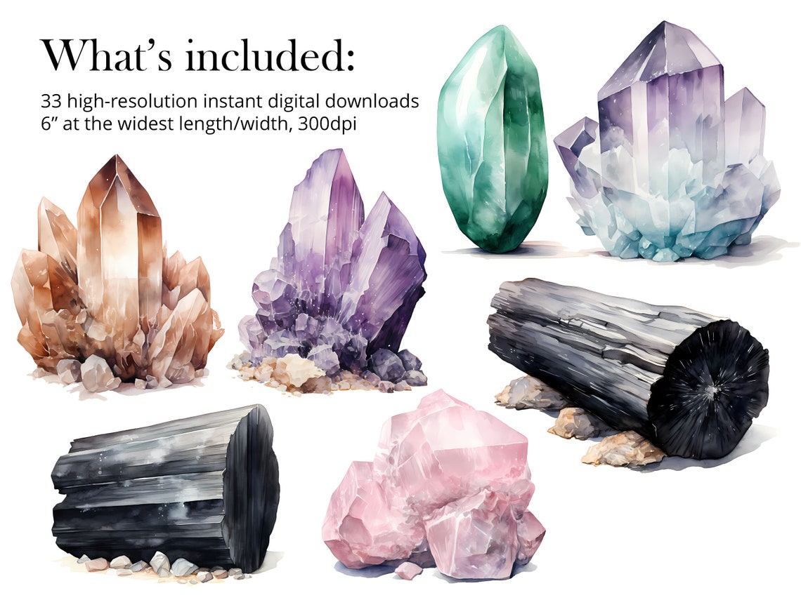 Crystal Clipart, PNG Clip Art Image Files, Instant Download for ...