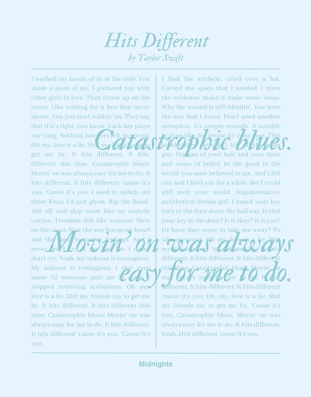 Midnights Poster Taylor Swiftie Eras Tour - Etsy