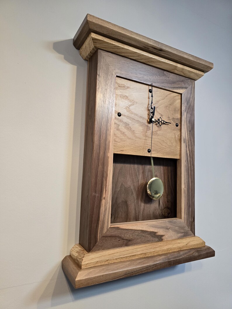 Shaker Style Walnut / White Oak Pendulum Wall / Mantle Clock - Etsy