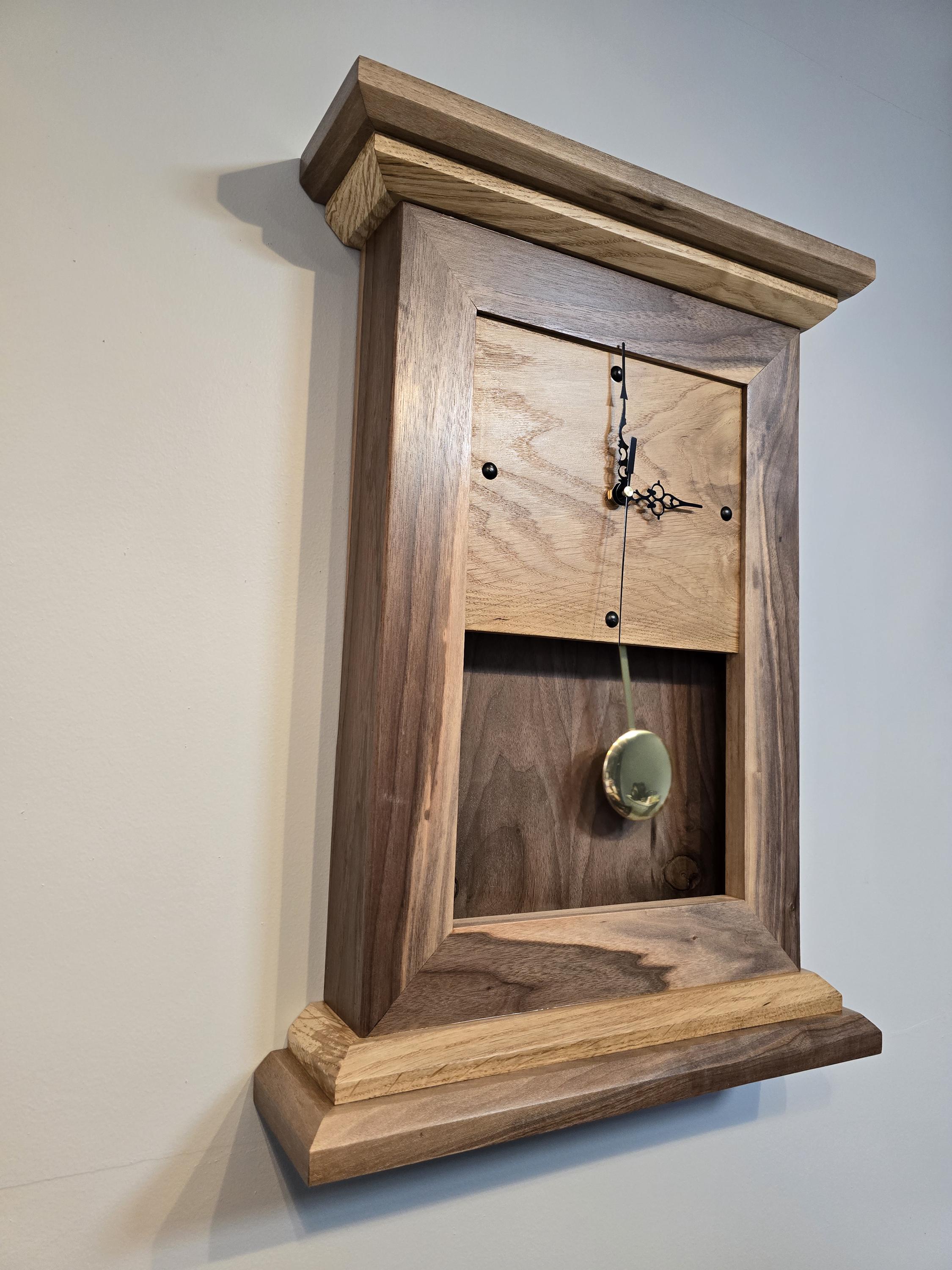 Shaker Style Walnut / White Oak Pendulum Wall / Mantle Clock - Etsy