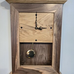 Shaker Style Walnut / White Oak Pendulum Wall / Mantle Clock - Etsy