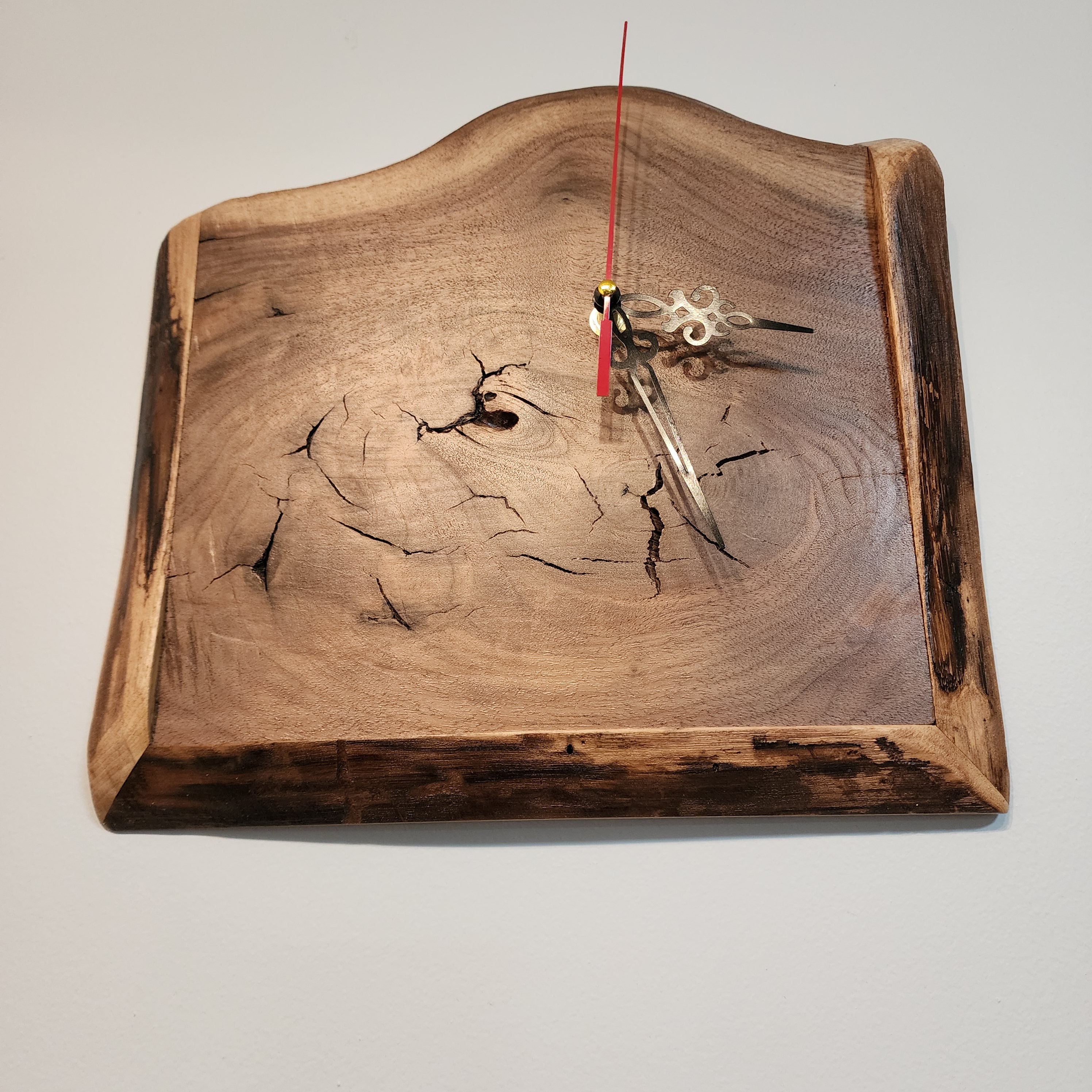 Walnut Live Edge Wall Clock - Etsy