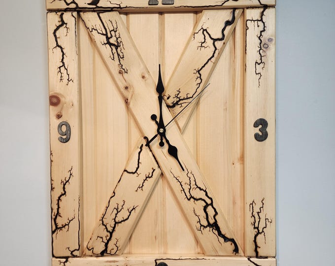 Reclaimed Wood Barn Door Farmhouse Wall Clock With Weathered Finish ...