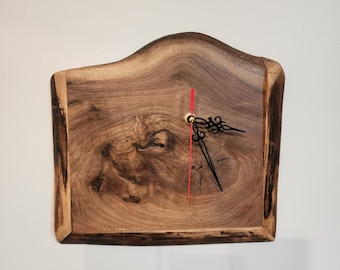 24 Live Edge Black Walnut Wall Clock - Etsy