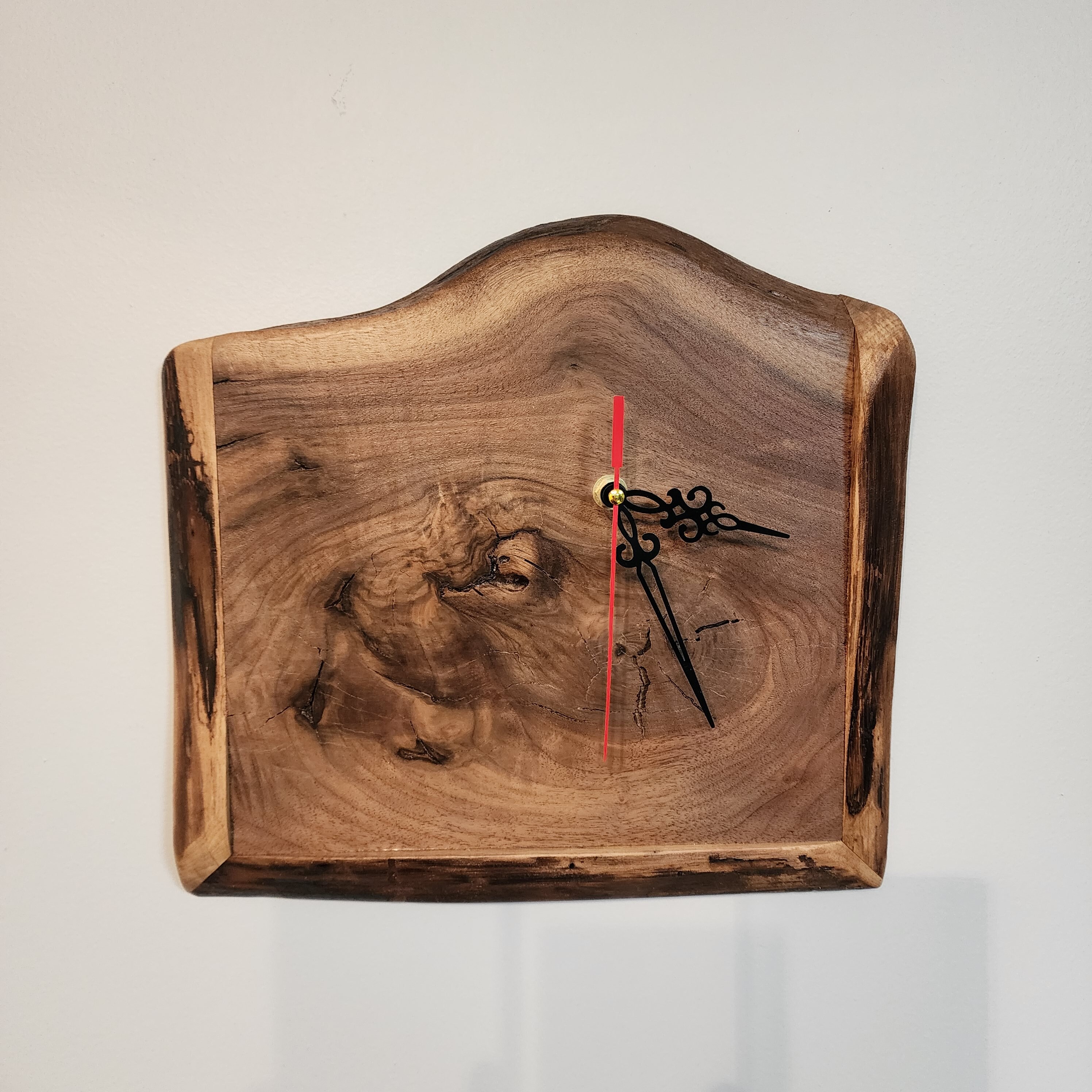 Walnut Live Edge Wall Clock - Etsy