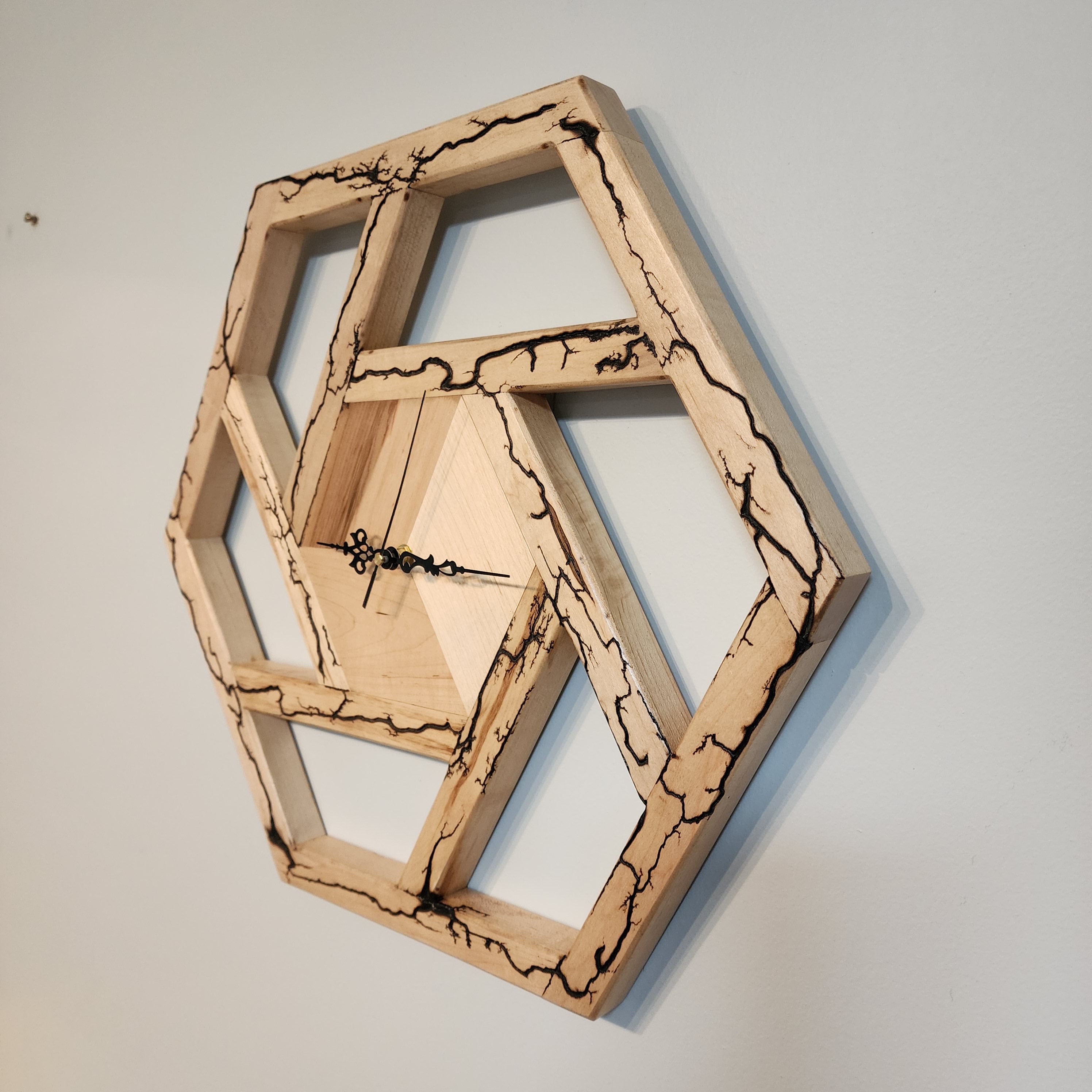 Maple Hexagon Wall Clock - Etsy
