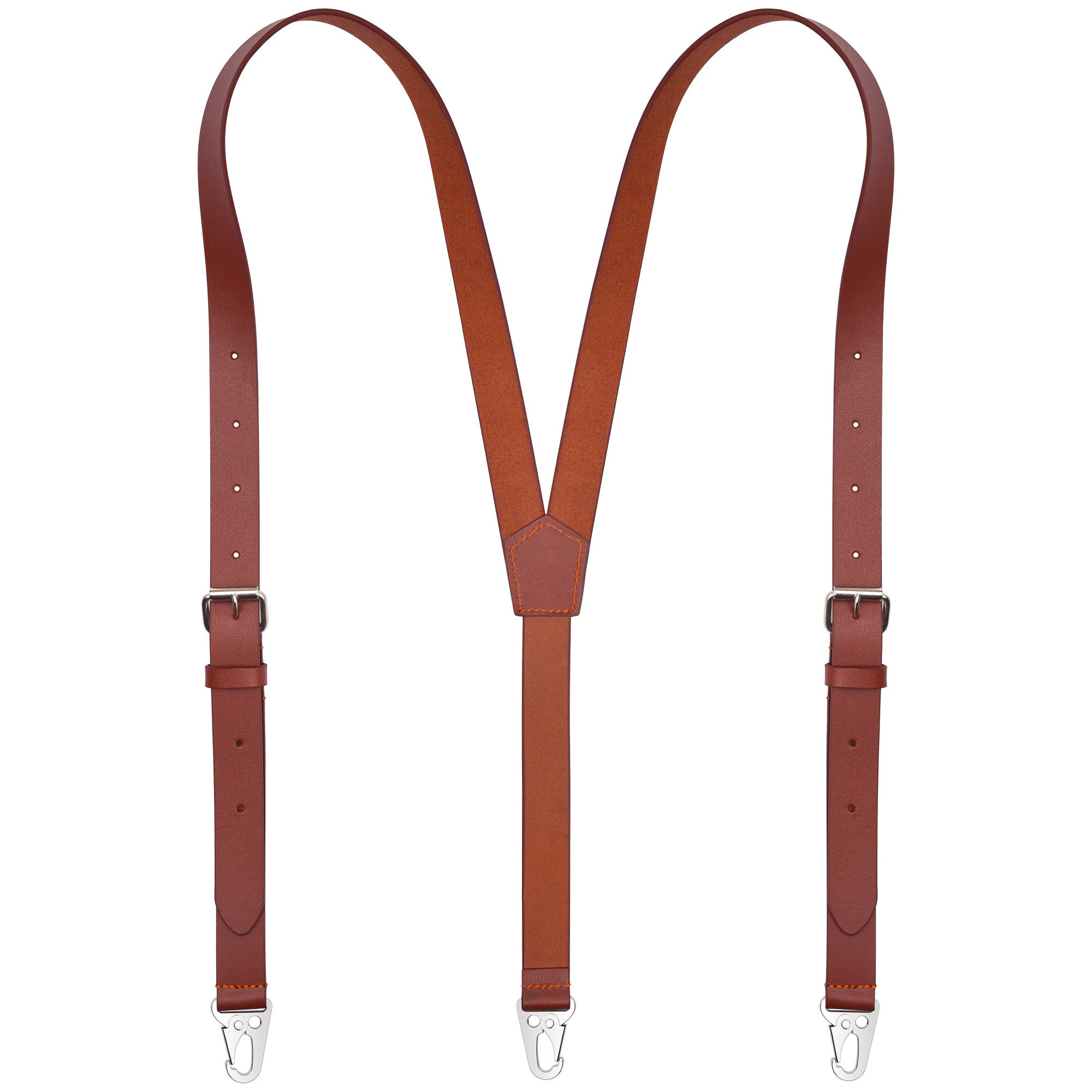 NUTUCH Genuine Leather Suspender for Men | Y Design Leather Suspenders ...