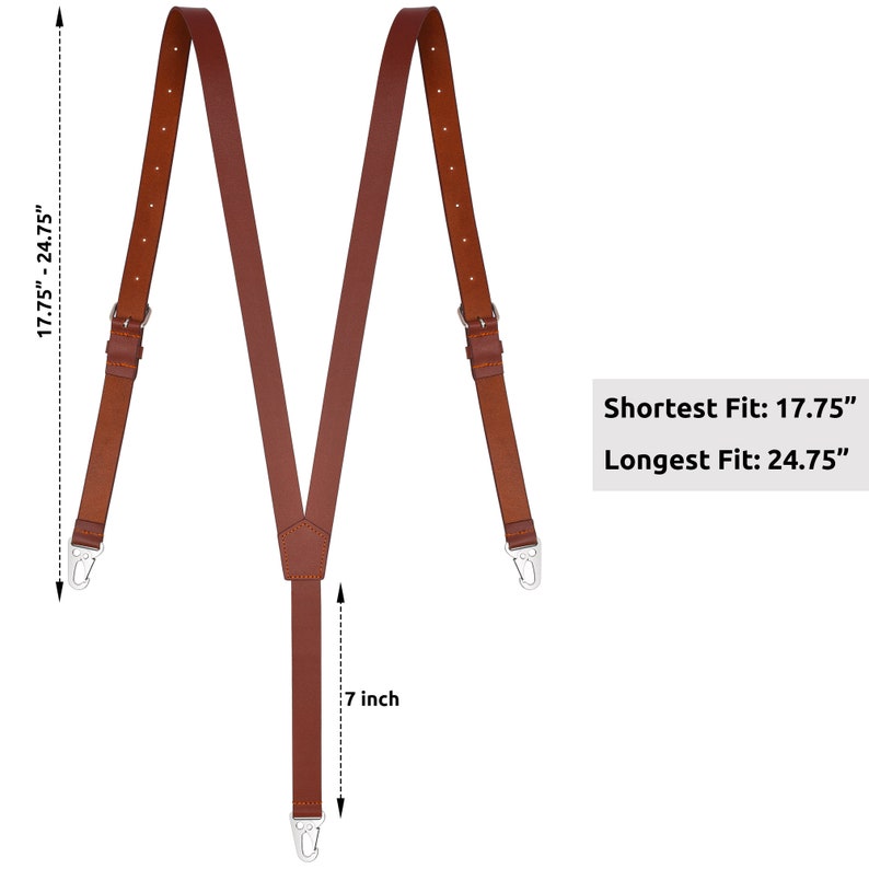 NUTUCH Genuine Leather Suspender for Men | Y Design Leather Suspenders ...