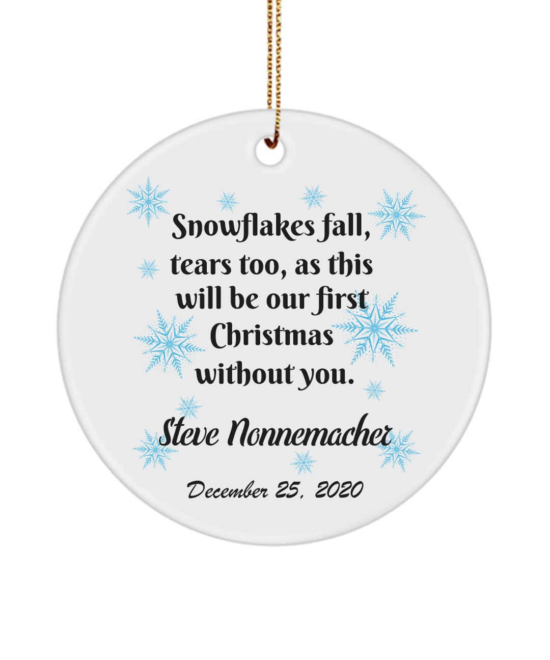 Memorial First Christmas Without Spouse Gift, Memorial Ornament, First ...