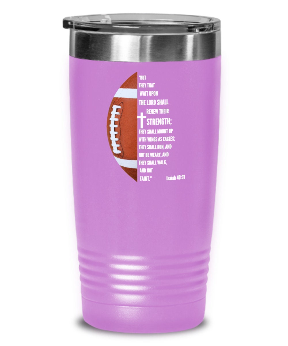 Football Scripture Verse Beverage Tumbler, Religious Football Tumbler ...