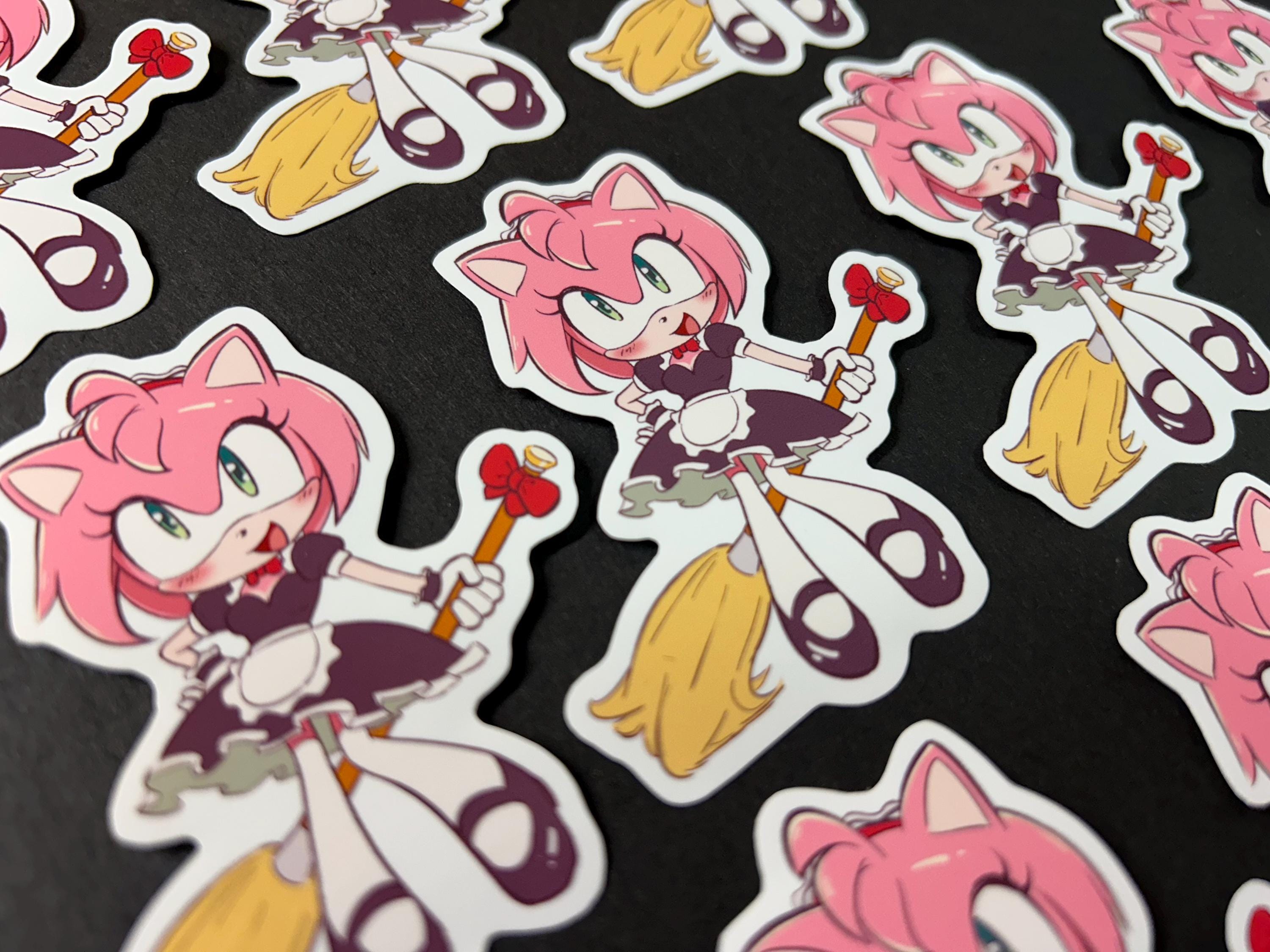 Maid Amy Rose the Hedgehog Glossy Vinyl Sticker | Sonic the Hedgehog ...