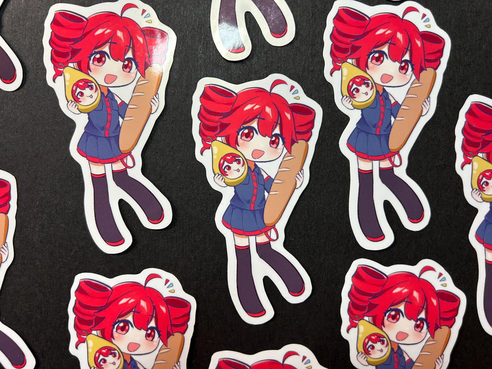 Vocaloid UTAU Kasane Teto With Pearto and Baguette Glossy Vinyl Sticker ...