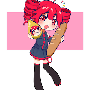 Vocaloid UTAU Kasane Teto With Pearto and Baguette Glossy Vinyl Sticker ...