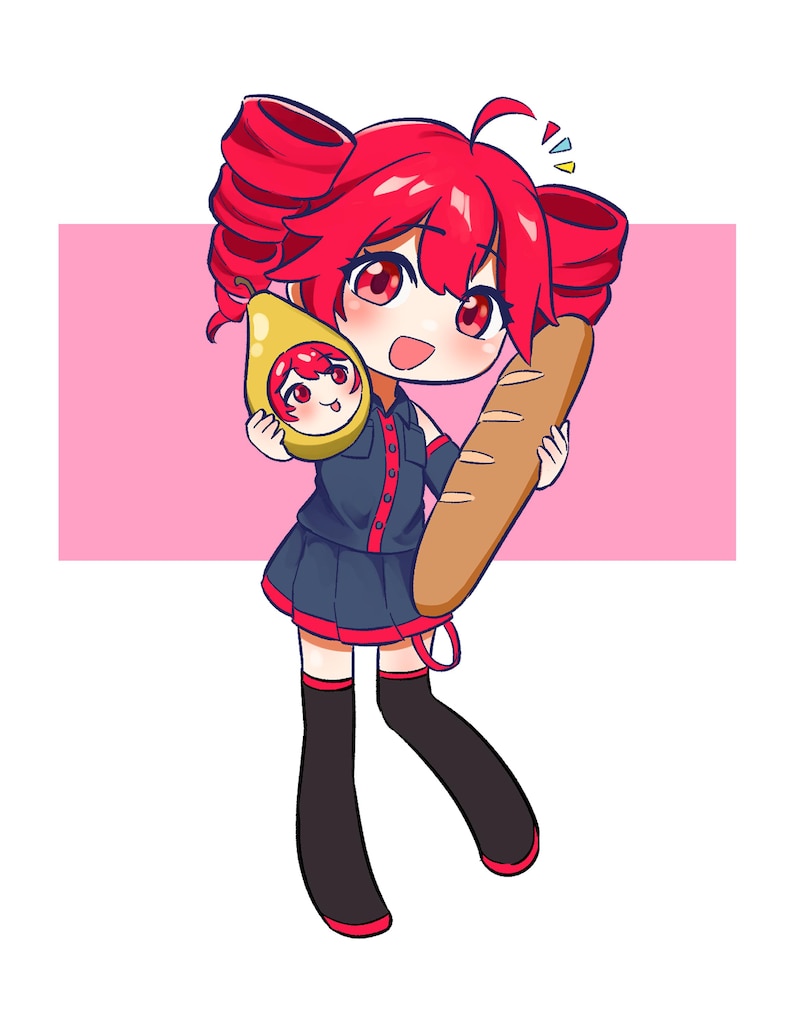 Vocaloid UTAU Kasane Teto With Pearto and Baguette Glossy Vinyl Sticker ...
