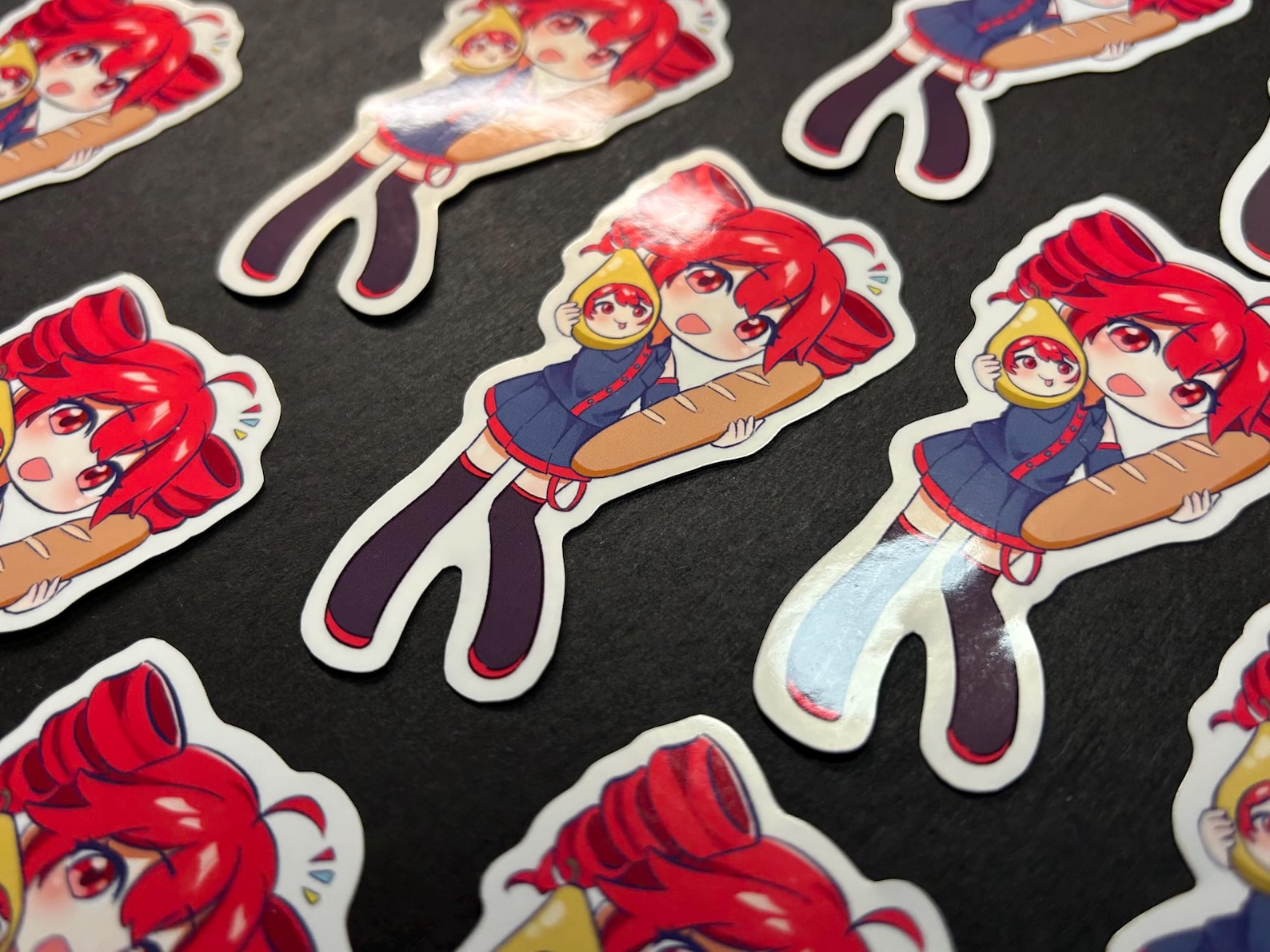 Vocaloid UTAU Kasane Teto With Pearto and Baguette Glossy Vinyl Sticker ...