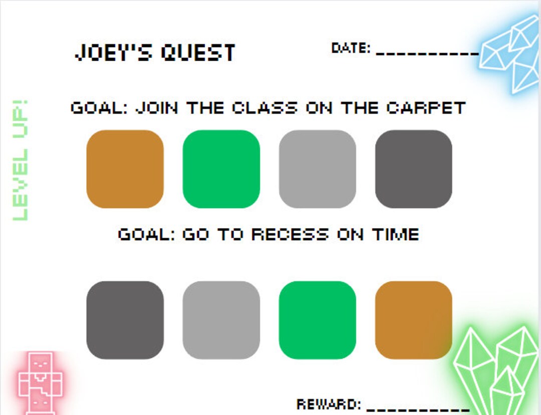 Behavior Chart - Minecraft Theme - Etsy