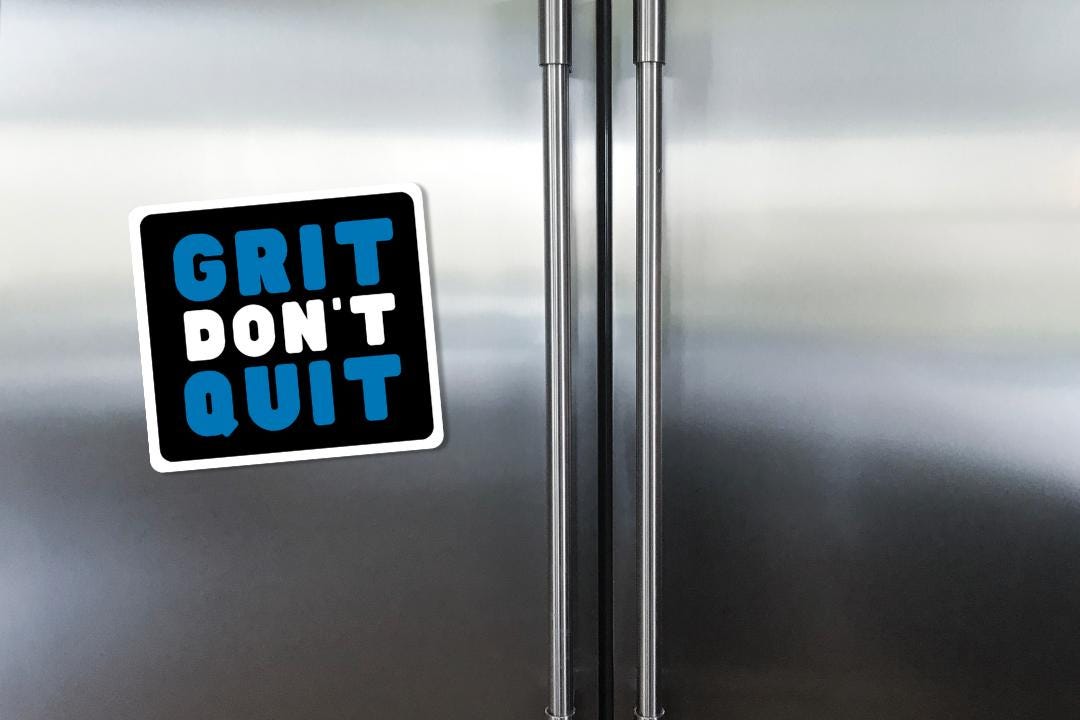 Grit Don't Quit Magnet, Positive Affirmation Magnet, Motivational ...