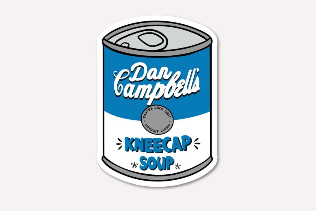 Kneecap Soup Magnet, Detroit Lions Magnet, Lions Football, Dan Campbell ...