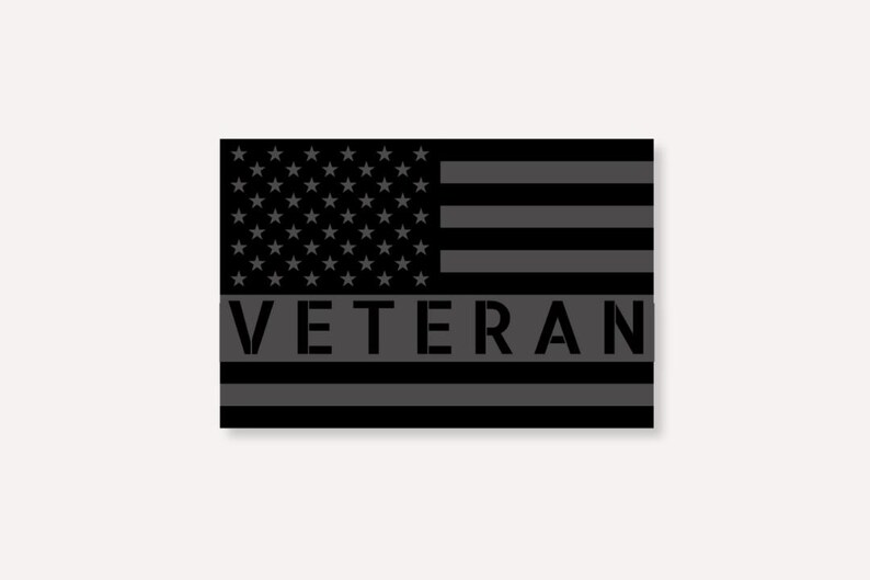 Veteran Sticker, Military Sticker, Black American Flag - Etsy