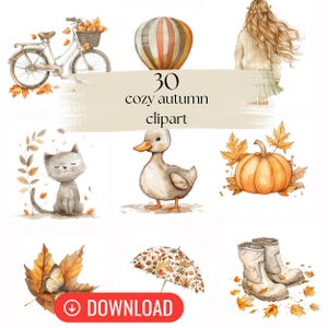 Cozy Autumn Clipart - Etsy