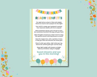 Ready Confetti Gift Tag | Night Before School | Meet the Teacher | Open ...