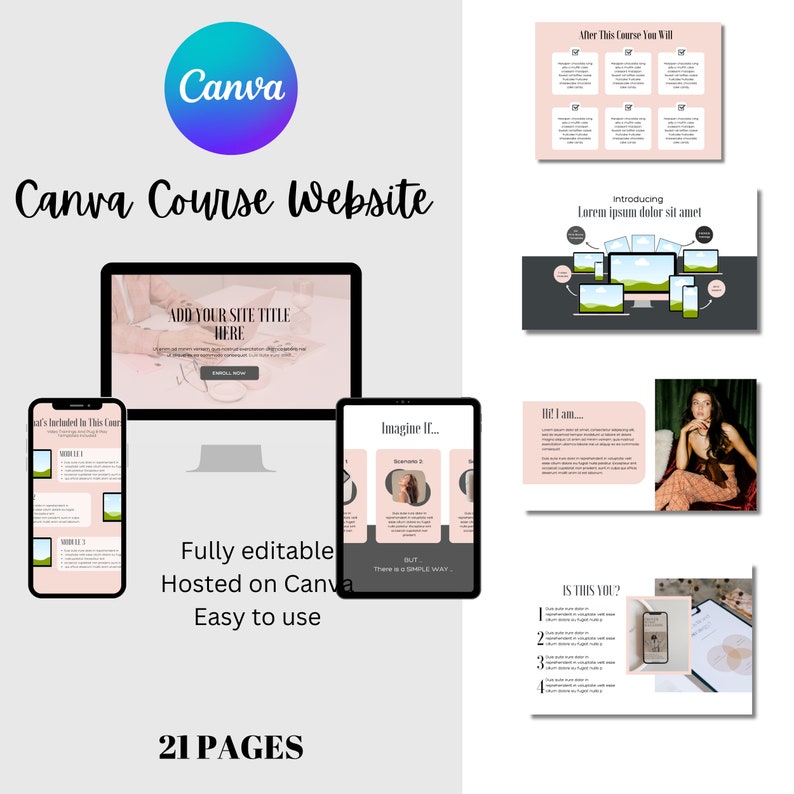 Course Canva Website Template - Etsy