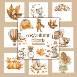 Cozy Autumn Clipart - Etsy