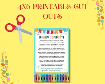 Ready Confetti Gift Tag Night Before School Meet the Teacher Open House ...