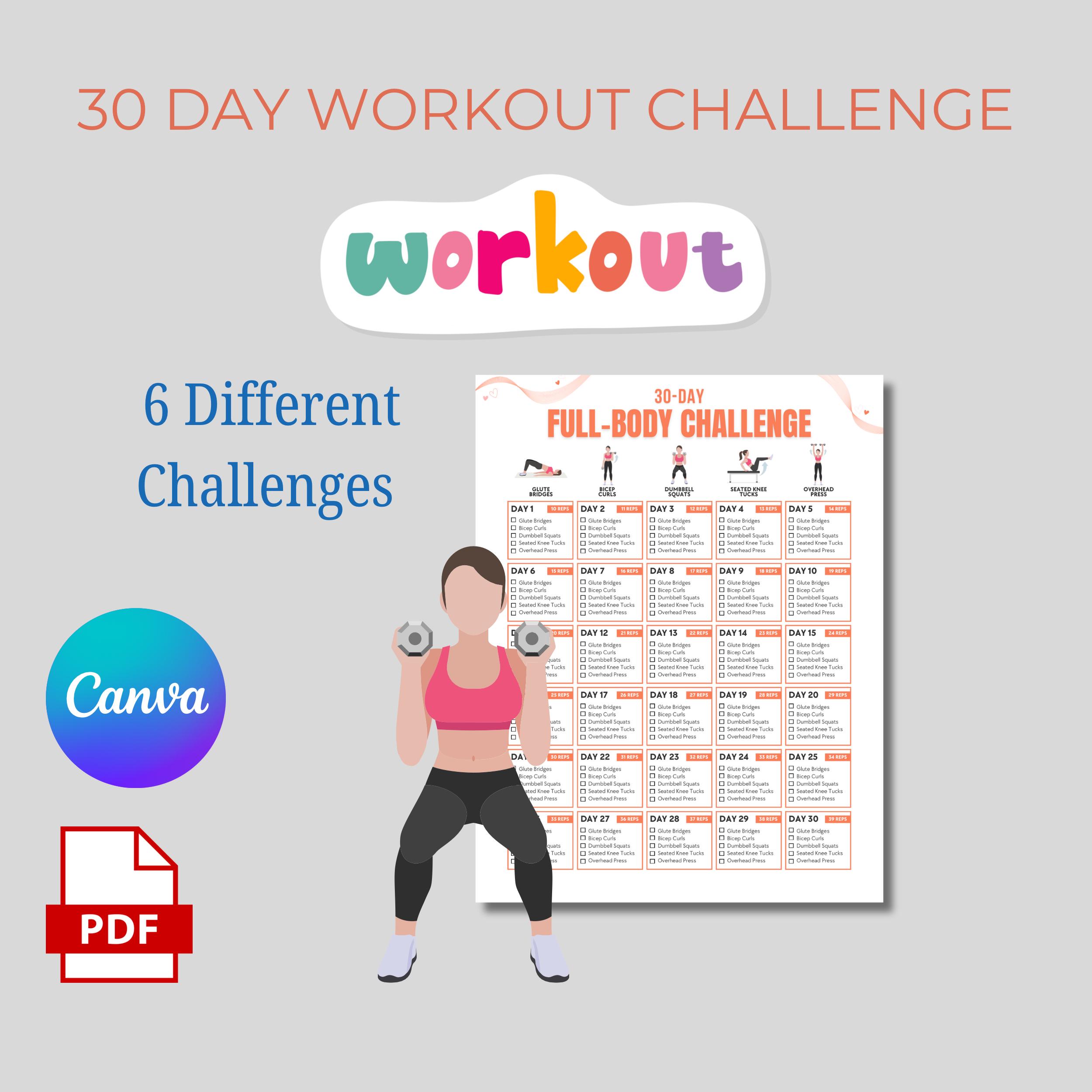 30 Day Workout Challenges - Etsy