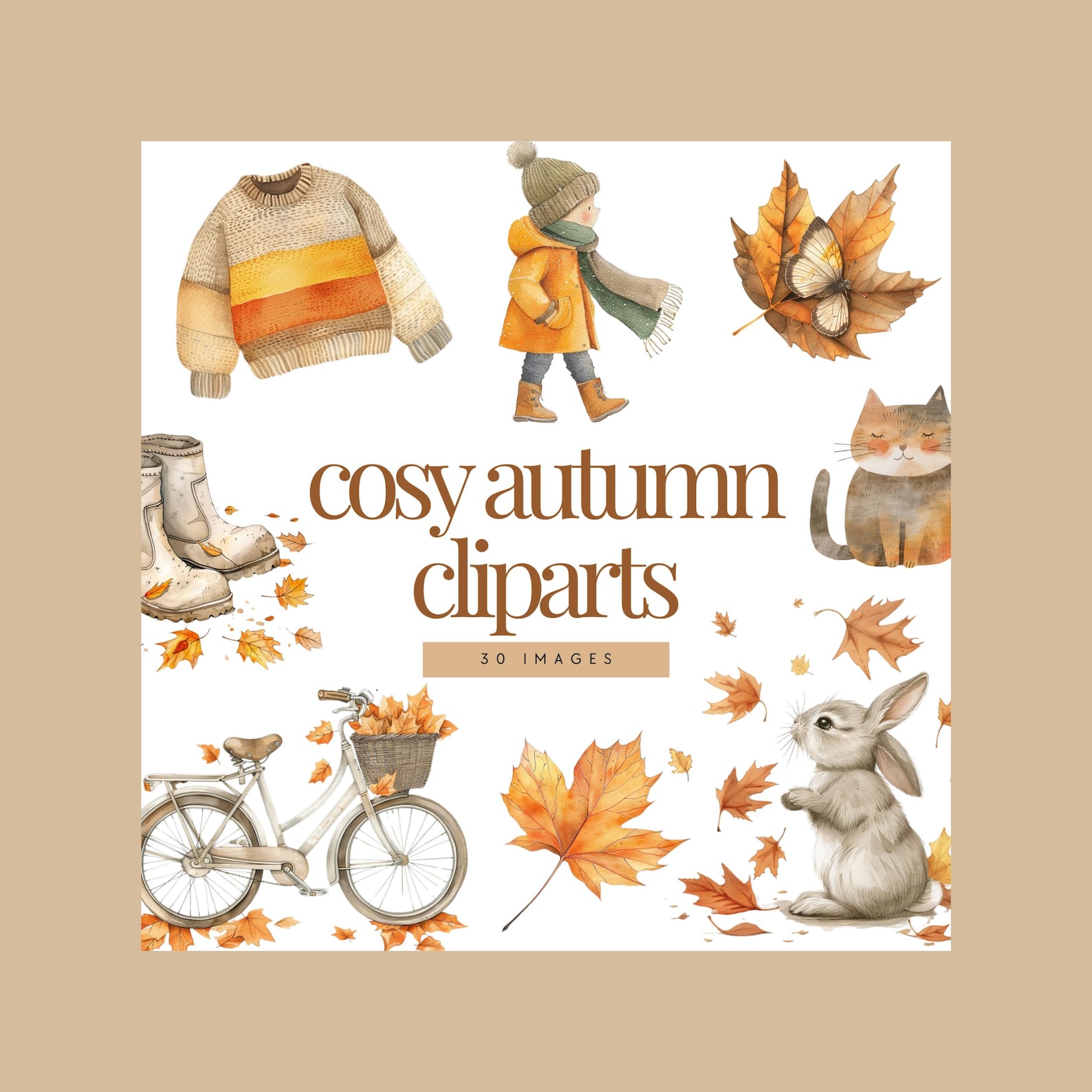 Cozy Autumn Clipart - Etsy