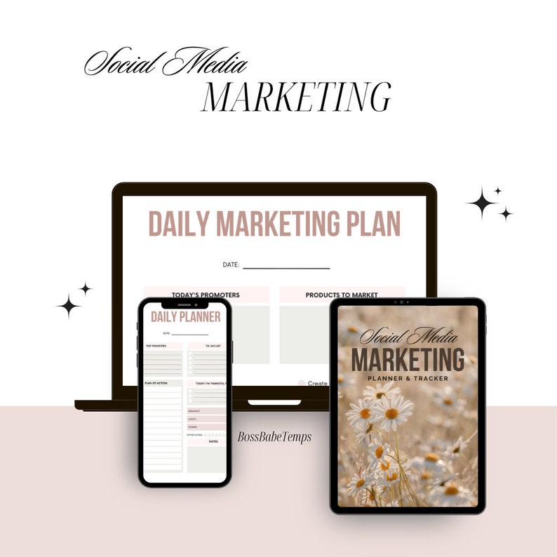 Social Media Marketing Planner and Tracker - Etsy