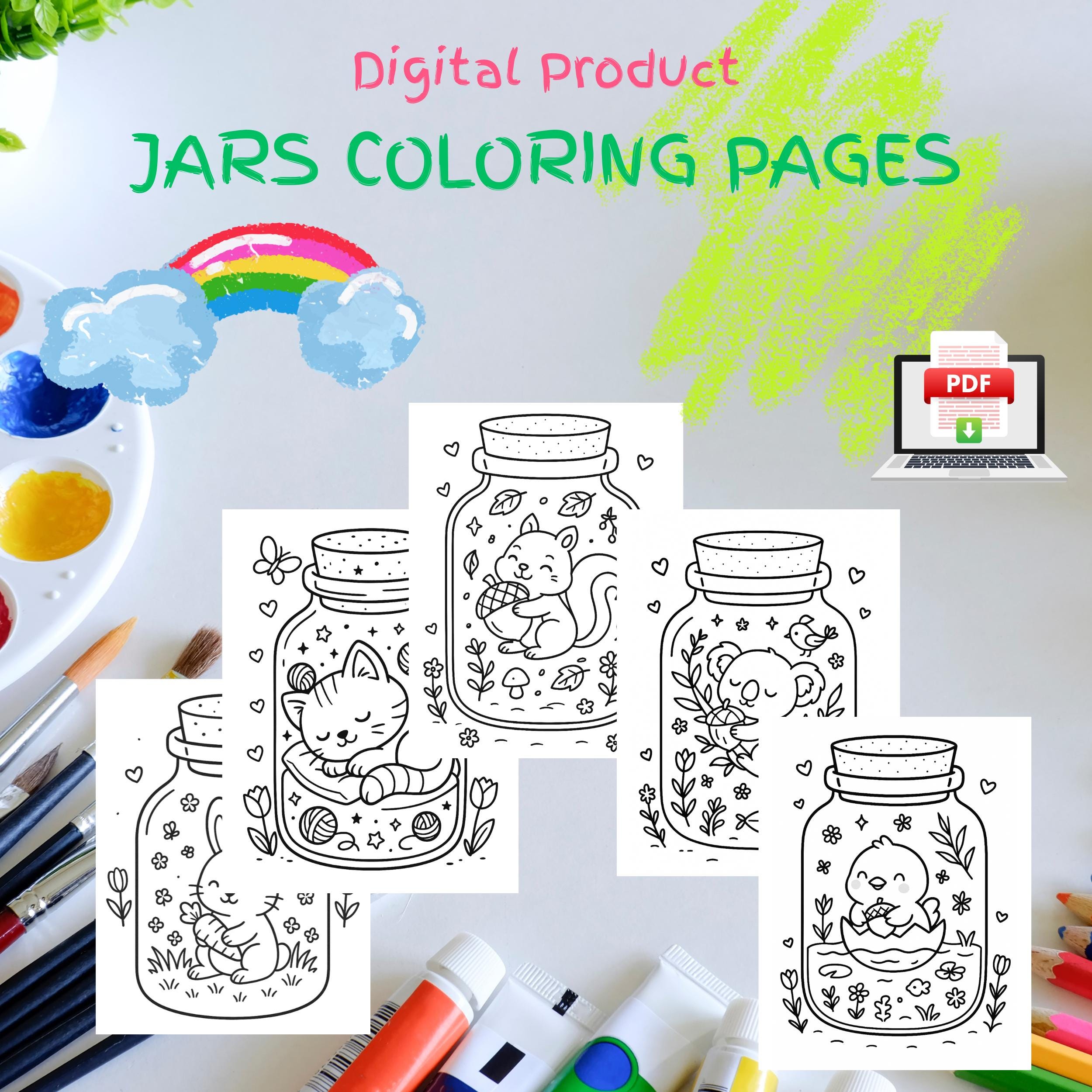 Jars Coloring Pages - Etsy
