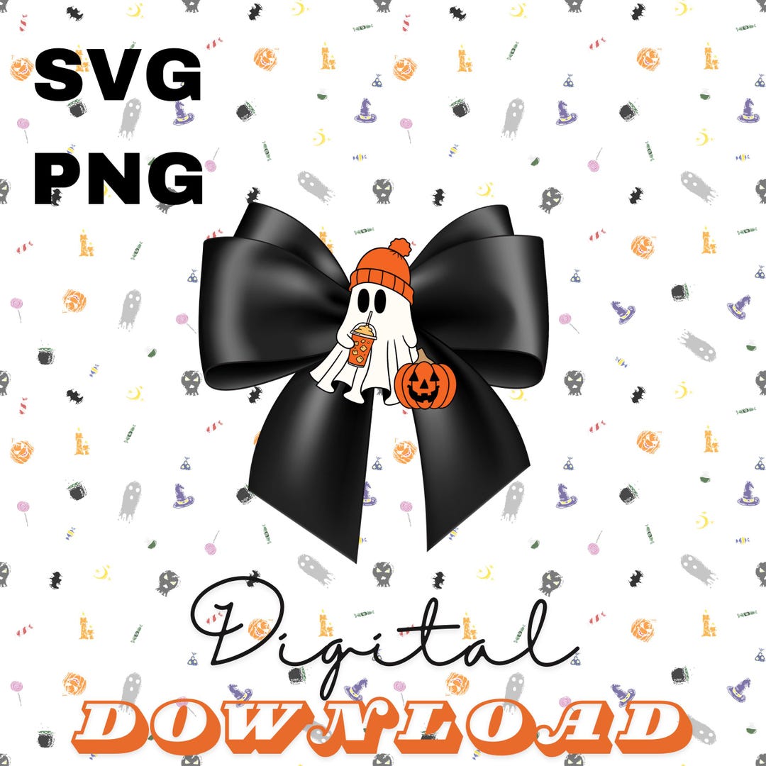 Halloween Ghosts Bow Svg Png - Etsy