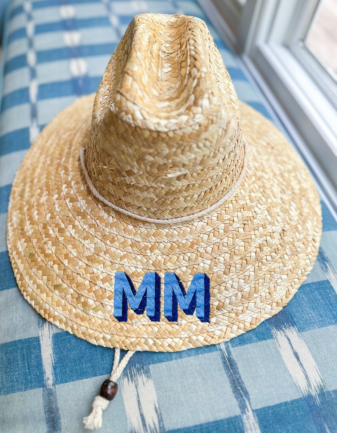 Monogrammed Straw Beach Hat, Personalized Beachcomber Hat - Etsy