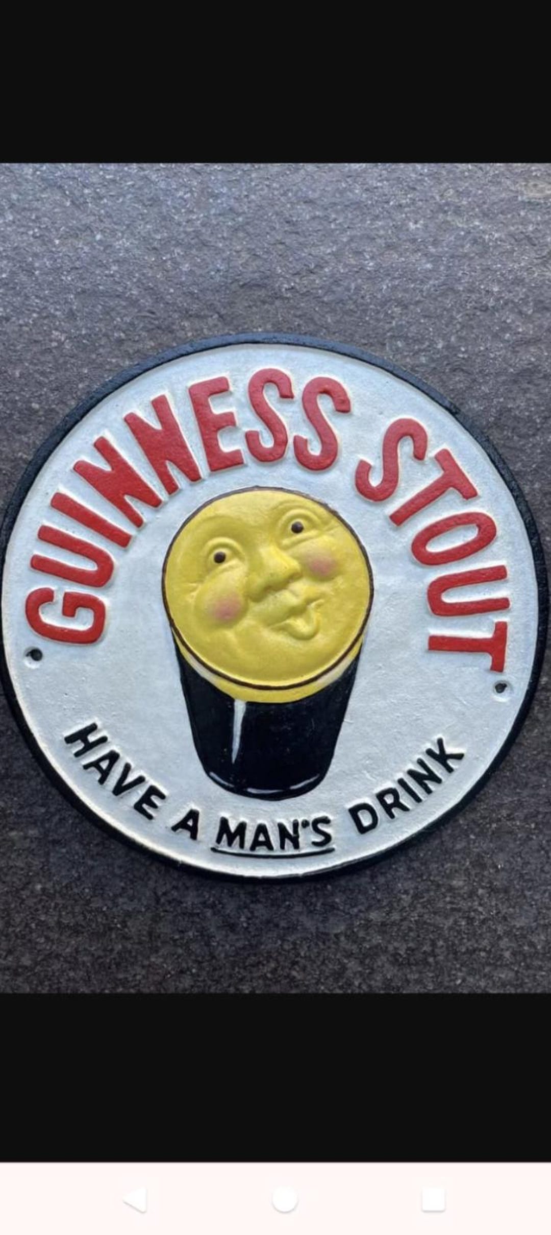 Guinness Stout - Have a Man's Drink Cast Iron Sign - Etsy