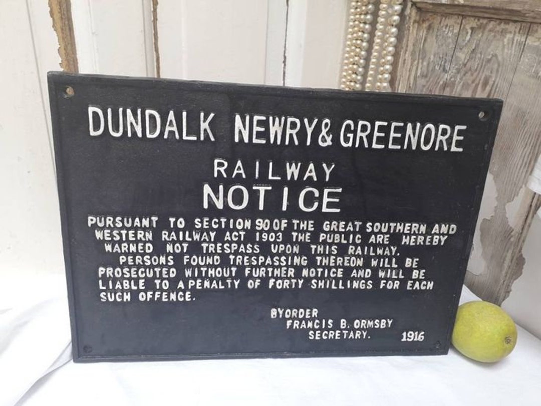 Dundalk Newry & Greenore Heavy Cast Iron Sign - Etsy