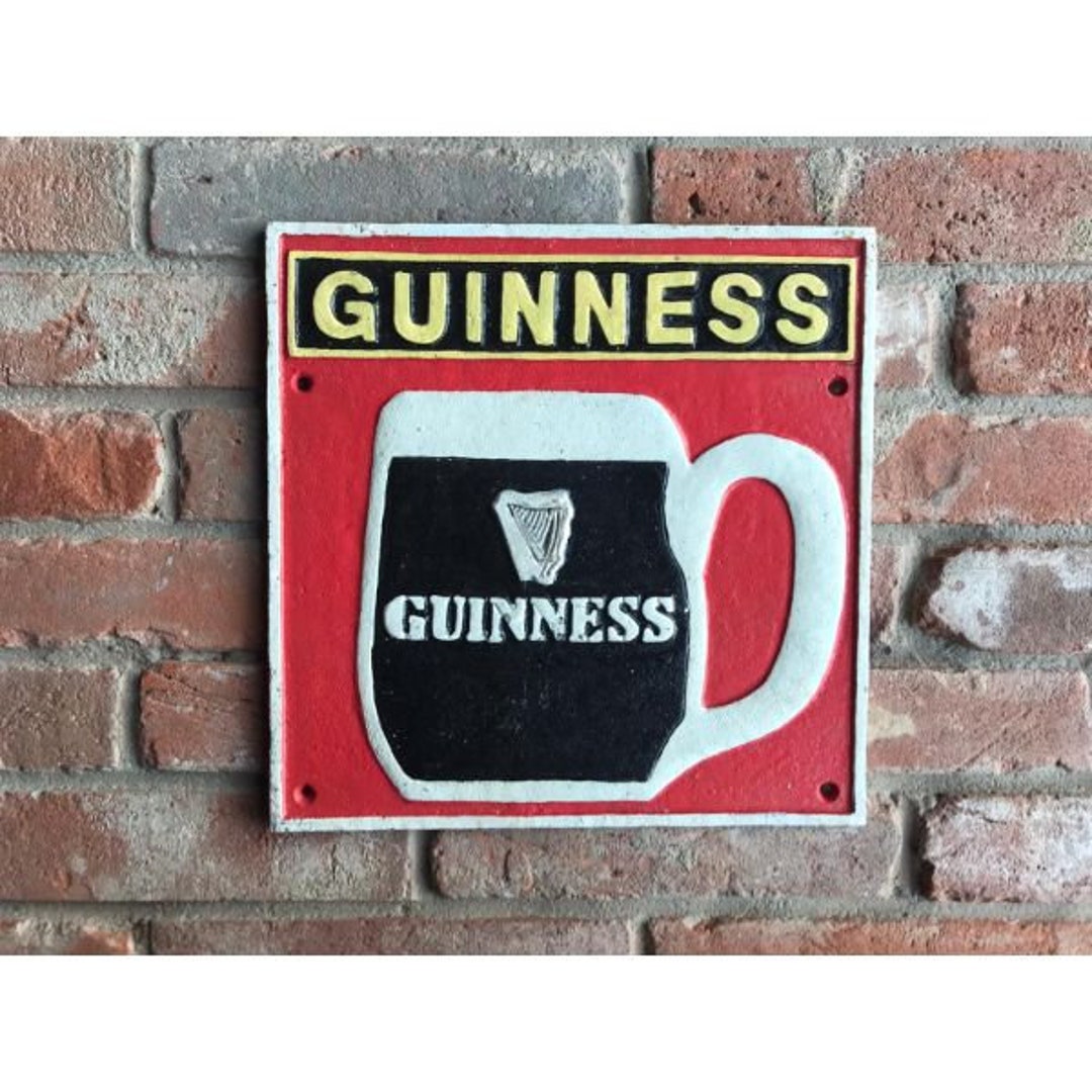 Guinness Large Retro Red Pint Cast Sign - Etsy