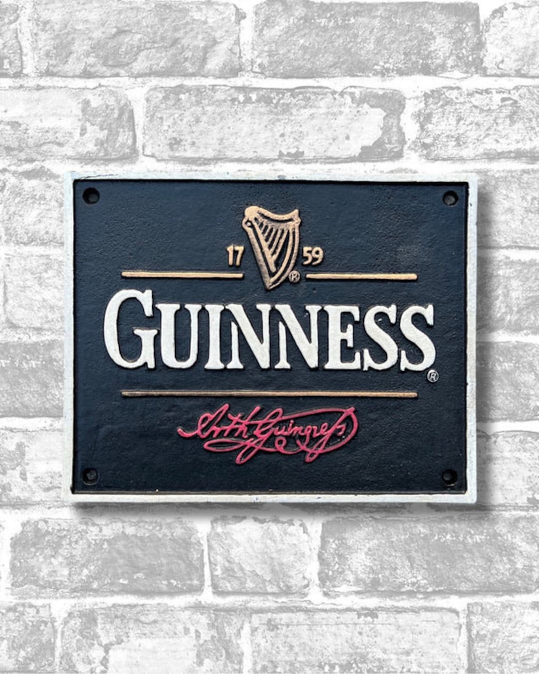 Guinness Cast Iron Rectangular Sign - Etsy