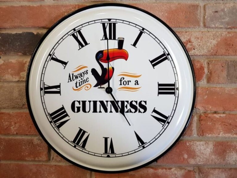 Guinness Toucan Metal Clock - Etsy