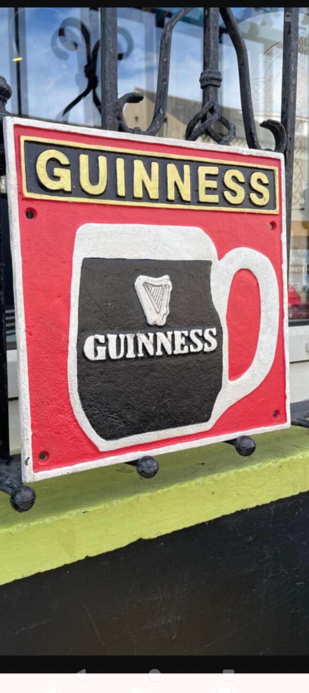 Guinness Large Retro Red Pint Cast Sign - Etsy