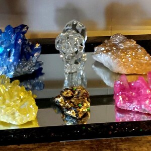 Raw Yellow Titanium Rainbow Cluster Natural Rough Quartz Crystal ...
