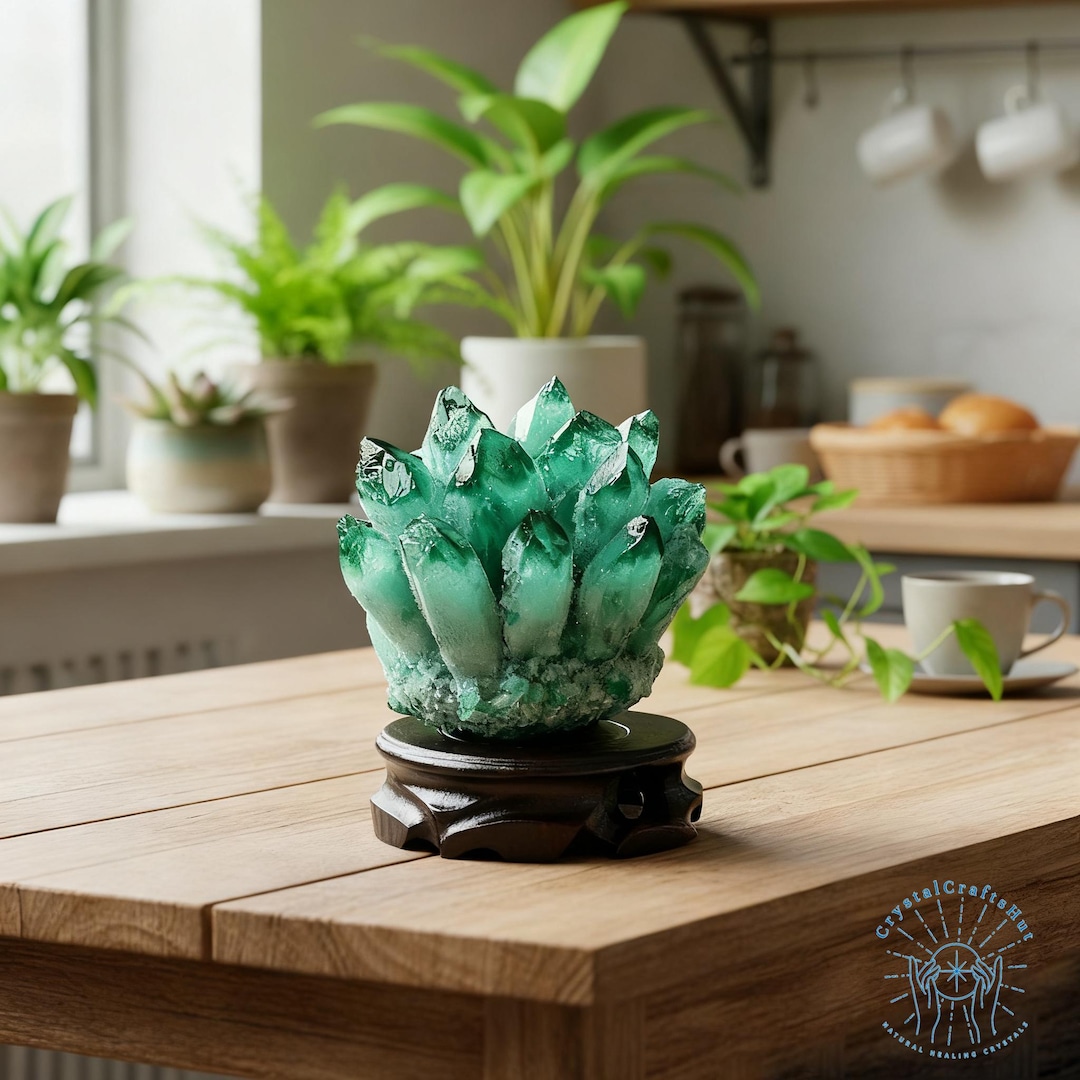 Exquisite Raw Green Ghost Crystal Cluster | Natural Rough Geode Quartz ...